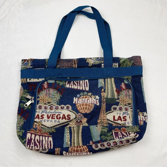 Vintage | Bags | Vintage Las Vegas Tapestry Tote Bag | Poshmark